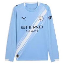 Trainingsshirt Puma "Manchester City 25/26 Langarm-Heimtrikot Herren", Herren, Gr. 3XL, wei&szlig; (team light blau wei&szlig;), Obermaterial: 100% Polyester. Rippe: 100% Polyester, regular fit, Rundhals, Shirts