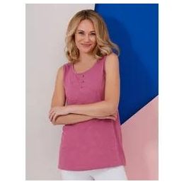 Longtop Classic Basics, Damen, Gr. 54, pink (magenta, meliert), 65% Polyester, 35% Baumwolle, meliert, Rundhals, Tops