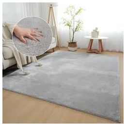 Teppich OTTO HOME "Cali, in Standard- und Premium-Qualit&auml;t, 13 mm oder 16 mm H&ouml;he" Gr. 32, grau, B:40cm L:60cm, Kunstfaser, Microfaser, Teppiche, Teppich, Uni-Farben, kuschelig, & weich, waschbar, Wohnzimmer, Schlafzimmer