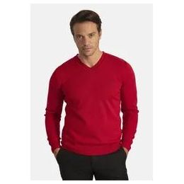 Strickpullover SIR RAYMOND TAILOR "Los Angeles", Herren, Gr. L, rot, 100% Baumwolle, unifarben, normal, V-Ausschnitt, Pullover Strickpullover, mit klassischem V-Ausschnitt