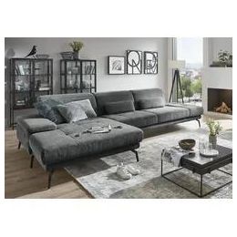 Ecksofa DIE PLANBAR "MP-IN20126 L-Form mit Kaltschaum-Polsterung", grau (anthrazit), B:328cm H:82cm T:190cm, 100% Polyester, Sofas, Ecksofa, mit Kopfteilverstellung, optional Sitztiefen- & Armteilverstellung