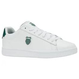 Sneaker K-Swiss "COURT SHIELD II", Herren, Gr. 44, wei&szlig;, posy gr&uuml;n, naval academy, Leder, Schuhe Sneaker