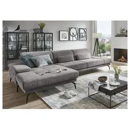 Ecksofa DIE PLANBAR "MP-IN20126 L-Form mit Kaltschaum-Polsterung", grau, B:328cm H:82cm T:190cm, 100% Polyester, Sofas, Ecksofa, mit Kopfteilverstellung, optional Sitztiefen- & Armteilverstellung