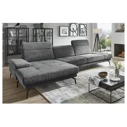 Ecksofa DIE PLANBAR "MP-IN20126 L-Form mit Kaltschaum-Polsterung", grau (anthrazit), B:328cm H:82cm T:190cm, 100% Polyester, Sofas, Ecksofa, mit Kopfteilverstellung, optional Sitztiefen- & Armteilverstellung