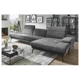 Ecksofa DIE PLANBAR "MP-IN20126 L-Form mit Kaltschaum-Polsterung", grau (anthrazit), B:328cm H:82cm T:190cm, 100% Polyester, Sofas, Ecksofa, mit Kopfteilverstellung, optional Sitztiefen- & Armteilverstellung