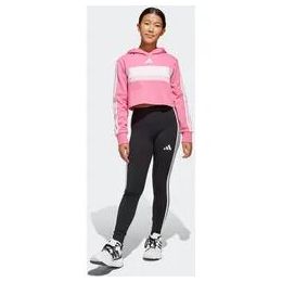 Trainingsanzug Adidas SPORTSWEAR "SEASONAL ESSENTIALS TIBERIO 3-STREIFEN KIDS LEGGINGS-SET", Jungen, Gr. 170, wei&szlig; (pink fusion, wei&szlig;, clear pink), Obermaterial: 70% Baumwolle, 30% Polyester, Sportanz&uuml;ge Trainingsanzug
