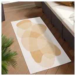 Outdoorteppich Carpet City "DUO RUG 5835", gelb, B:80cm H:5mm L:150cm, Obermaterial: 100% Polypropylen, Teppiche, Outdoorteppich, Wendeteppich Wetterfest In- & Outdoor, Balkon, Terrasse, Wohnzimmer