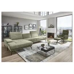 Ecksofa DIE PLANBAR "MP-IN20126 L-Form mit Kaltschaum-Polsterung", gr&uuml;n, B:328cm H:82cm T:190cm, 100% Polyester, Sofas, Ecksofa, mit Kopfteilverstellung, optional Sitztiefen- & Armteilverstellung