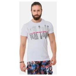 Cipo & Baxx T-Shirt CIPO & BAXX "T-Shirt", Herren, Gr. M, wei&szlig;, 95% Baumwolle, 5% Elasthan, bedruckt, regular fit, Rundhals, Shirts T-Shirt, mit New York-Motiv