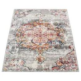Teppich Paco Home "Herbete 733", grau (anthrazit), B:60cm H:8mm L:100cm, Polyester, Polypropylen, Teppiche, Teppich, Kurzflor, Orient-Optik, Vintage Design