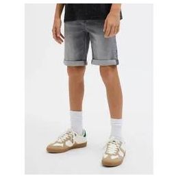 Jack & Jones Shorts JACK & JONES JUNIOR "JJIRICK bequem mit mittlerer Taille f&uuml;r Jungen", Jungen, Gr. 158, N-Gr, blau (grau denim detail:am 362, ofr 5658), Web, Obermaterial: 98% Baumwolle, 2% Elasthan, Abriebeffekte, unifarben, regular fit knielang, Hosen Shorts, unifarben, modisch, regular fit, Web