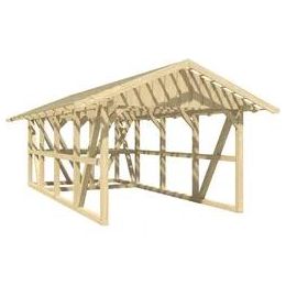 Skan Holz Einzelcarport SKANHOLZ "Schwarzwald", braun (nussbaum), B/H/T: 424cm x 220cm x 772cm, Carports, mit Dachlattung
