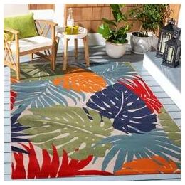 Teppich Sanat "Floral Outdoor", bunt, B:60cm H:6mm L:110cm, Kunstfaser, Teppiche, Teppich, In- und Outdoor geeignet, florales Design, Balkon, Terasse
