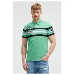 Poloshirt CAMP DAVID, Herren, Gr. S, flight gr&uuml;n, Piqu&eacute;, Material: 100% Baumwolle, bedruckt, bestickt, regular fit normal, hoch geschlossener Ausschnitt, eingesetzt Rippb&uuml;ndchen, Shirts, mit Stickerei