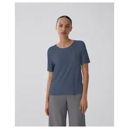 Kurzarmshirt Vila "VIPLISA O-NECK S/S TOP - NOOS", Damen, Gr. XS, blau (vintage indigo), Jersey, Obermaterial: 65% Polyester, 35% Viskose, unifarben, regular fit normal, Rundhals, Shirts