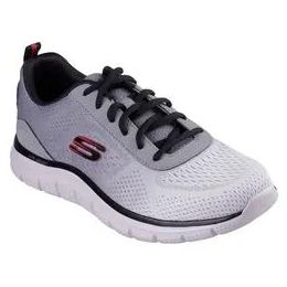 Sneaker Skechers "TRACK-RIPKENT", Herren, Gr. 45, grau (grau, schwarz), Synthetik, Textil, Schuhe Sneaker, Freizeitschuh, Halbschuh, Schn&uuml;rschuhin veganer Verarbeitung