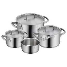 Topf-Set WMF "Gourmet Plus", grau (edelstahl), T&ouml;pfe, Mattiert, Hohlgriffe, Innenskalierung, breiter Sch&uuml;ttrand
