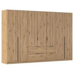 Dreht&uuml;renschrank OTTO HOME "Kleiderschrank Schrank Garderobe AGORDO mit Dekor- oder Hochglanzfront", braun (eiche artisan), B:315cm H:210cm T:54cm, Holzwerkstoff, Schr&auml;nke, Dreht&uuml;renschrank, mit Au&szlig;enschubk&auml;sten, in 7 Breiten und 2 H&ouml;hen MADE IN GERMANY