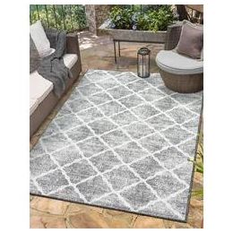 Teppich "Astral, LAGERR&Auml;UMUNG", grau (grau,schwarz,cream), B:80cm H:6mm L:150cm, Polypropylen, MyFlair M&Ouml;BEL & ACCESSOIRES, Teppiche, Teppich, modernes Rauten Design, Outdoor geeignet, Balkon, Terrasse