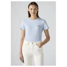 Levi's T-Shirt LEVI'S "PERFECT TEE", Damen, Gr. XS (34), lse_tee chambray blau, Single Jersey, Obermaterial: 100% Baumwolle, unifarben, figurbetont normal, Rundhals, Shirts T-Shirt, mit kleiner Logo-Stickerei