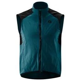 Funktionsweste Gonso "MORTI", Herren, Gr. S, blau (fossil blau), 90% Polyamid; 10% Polyester, hoch geschlossener Ausschnitt, Westen Funktionsweste, Herren Fahrrad-Weste, windabweisend und w&auml;rmeisolierend, Tight fit
