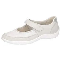 Waldl&auml;ufer Riemchenballerina WALDL&Auml;UFER "HENNI", Damen, Gr. 3,5 (36), silber (hellgrau, silberfarben), Nappaleder, Nubukleder, Textil, Schuhe Riemchenballerina, Halbschuh, Komfortschuh, Klettschuh in Weite H (= sehr weit)