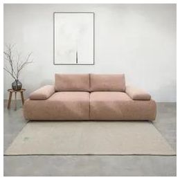 Big-Sofa DOMO collection "&Eacute;vora Megasofa Breite 244 cm", rust, B:244cm H:80cm T:113cm, 95% Polyester, 5% Baumwolle, Sofas, Big-Sofa, Federkern, inkl. Armlehnenverstellung, Struktur grob, rust