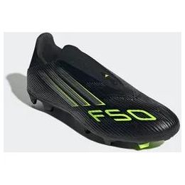 Fu&szlig;ballschuh Adidas PERFORMANCE "F50 LEAGUE LACELESS FIRM/MULTI-GROUND BOOTS", Herren, Gr. 46, schwarz (core schwarz, iron metallic, lucid lemon), Synthetik, Textil, Schuhe Fu&szlig;ballschuh, geeignet f&uuml;r Rasen- und Kunstrasenpl&auml;tze