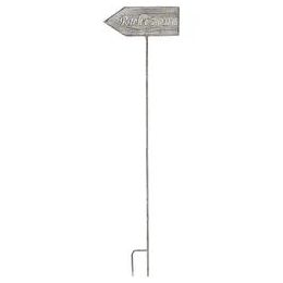 Gartenstecker AMBIENTE HAUS "Gartenstecker Ruhezone (H) 122cm", grau, B:32cm H:122cm, Metall, Gartenstecker