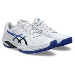 Tennisschuh asics "SOLUTION SWIFT FF 2 CLAY", Herren, Gr. 46,5, wei&szlig; (wei&szlig;, schwarz cobalt), Synthetik, Schuhe, Sandplatzschuhe f&uuml;r Aschepl&auml;tze