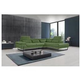 Ecksofa Egoitaliano "Queenie, extravagantes Sofa mit erstklassigem Sitzkomfort, L-Form", gr&uuml;n (sprite), B:284cm H:95cm T:108cm, Luxus-Microfaser (100% Polyester) Leder &raquo;BULL&laquo; (echtes Rindsleder). Geschliffenes, pigmentiertes und behandeltes Rindsleder mit einer Dicke von 1, 3-1, 5 mm. Dieses Leder zeigt eine ziemlich weiche Hand mit einem halb undurchsichtigen Aussehen. Es handelt sich um ein gesc