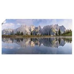 Wandbild Artland "Wilder Kaiser in Tirol", blau (farbe bild(er): blau), B:40cm H:20cm, Bilder, als Alubild, Leinwandbild, Poster in verschied. Gr&ouml;&szlig;en