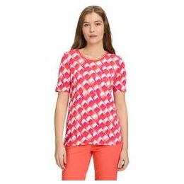 Kurzarmshirt Betty Barclay "Damen mit Print", Damen, Gr. 38, rot (rot, wei&szlig;), Jersey, Obermaterial: 95% Viskose, 5% Elasthan, tailliert normal, Rundhals, Shirts, Rippb&uuml;ndchen