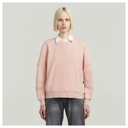 G-Star Raw Sweatshirt G-STAR "Washed 3D Sleeve A line", Damen, Gr. L (40), liquid pink smokey gd, Sweatware, Obermaterial: 100% Baumwolle, washed, regular fit normal, Rundhals, Rippb&uuml;ndchen, Sweatshirts Sweatshirt, in Rundhalsform
