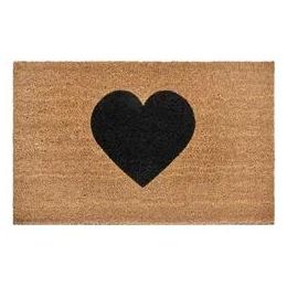 Fu&szlig;matte Hanse Home "Mix Mats Kokos Heart, T&uuml;rmatte", braun (braun, schwarz), B:75cm H:15mm L:45cm, Kokos, Teppiche, Fu&szlig;matte, Kokos, Schmutzfangmatte, Outdoor, Rutschfest, Innen, Kokosmatte, Flur