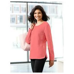 Fleeceshirt Classic Basics "Fleece-Shirt", Damen, Gr. 46, rosa (flamingo), 100% Polyester, unifarben, Shirts