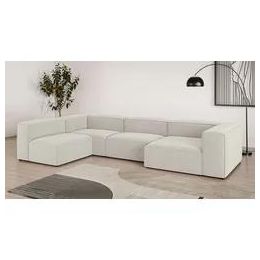 Wohnlandschaft OTTO HOME "HAILY U-Form mit Ottomane links/rechts, Ma&szlig;e B/T/H: 360/200/72 cm", beige (creme), B:360cm H:72cm T:200cm, 100% Polyester, Sofas, Wohnlandschaft, als Modul oder separat verwendbar, f&uuml;r individuelle Zusammenstellung