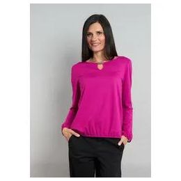 Langarmshirt Seidel Moden, Damen, Gr. 40, magenta, Jersey, Obermaterial: 94% Viskose, 6% Elasthan, unifarben, regular fit taillenbedeckt, Rundhals, elastischer Bund, Shirts Langarmshirt, MADE IN GERMANY