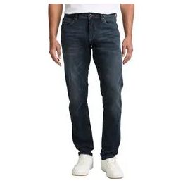 Tapered-fit-Jeans Tom Tailor, Herren, Gr. 32, L&auml;nge 32, blau (blau schwarz32), Denim/Jeans, Obermaterial: 78% Baumwolle, 20% Polyester, 2% Elasthan, unifarben, regular fit kn&ouml;chellang, Jeans