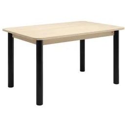 Esstisch Tom Tailor HOME "COLOR TABLE", schwarz (light oak 05, schwarz 01, light oak 05), B:140cm H:76cm T:90cm, Tische, Esstisch, Esstisch, 4-Fu&szlig;, 3 Gr&ouml;&szlig;en, 3 Dekorfarben, 4 Fu&szlig;farben, ABS-Kante