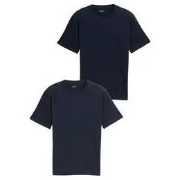 T-Shirt Tom Tailor, Herren, Gr. L, blau (sky captain blau), Single Jersey, Obermaterial: 100% Baumwolle, unifarben, regular fit taillenbedeckt, Rundhals, gerader Abschluss, Shirts T-Shirt, mit Logo Print