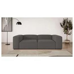 Big-Sofa OTTO HOME "XL HAILY Modularsofa extra tief, Sitztiefe 100 cm", grau (dunkelgrau), B:260cm H:72cm T:130cm, 100% Polyester, Sofas, Big-Sofa, als Modul oder separat verwendbar, f&uuml;r individuelle Zusammenstellung