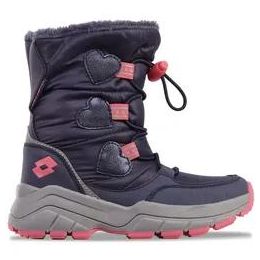 Winterboots Lotto, M&auml;dchen, Gr. 33, bunt (navy, pink), Synthetik, Textil, mehrfarbig, Schuhe Winterboots, - mit Rei&szlig;verschluss auf der Innenseite