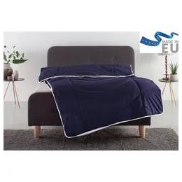 Microfaserbettdecke OTTO HOME "Microlux, Bettdecke 135x200 cm und &Uuml;bergr&ouml;&szlig;en bis 240x220cm", blau, B:240cm L:220cm, Bezug: 100% Polyester. Obermaterial: 100% Polyester. F&uuml;llung: 100% Polyester, Bettdecken, Microfaserbettdecke, fest versteppter Bezug - keine Bettw&auml;sche n&ouml;tig, Sommer, Winter