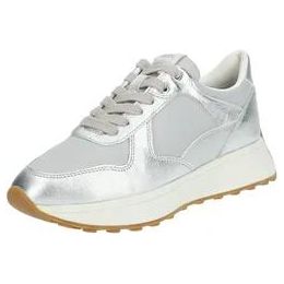 Sneaker Geox "Geox Sneaker Leder/Textil", Damen, Gr. 39, silber, grau, Leder, Textil, Schuhe Sneaker