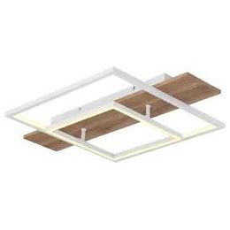 Globo LIGHTING LED Deckenleuchte "VANNI", wei&szlig;, Leuchten, Deckenlampe/Wohnzimmer/Schlafzimmer/modern/Holz, LED Deckenleuchte