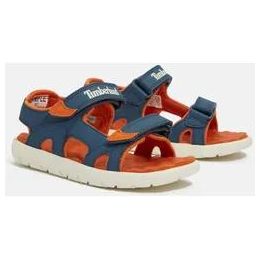 Sandale Timberland "PERKINS ROW BACKSTRAP SANDAL", M&auml;dchen, Gr. 29, blau (dunkelblau), Synthetik, Schuhe Sandale, mit Klettverschlu&szlig;
