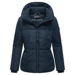 Winterjacke Navahoo "Fl&uuml;sterfee 14", Damen, Gr. L (40), blau (navy), Obermaterial: 100% Polyester. Innenfutter: 100% Polyester. Wattierung: 100% Polyester. &Auml;rmelfutter: 100% Polyester, gerade h&uuml;ftlang, hoch geschlossener Ausschnitt, &Auml;rmel ohne &Auml;rmelschlitz Rippstrickb&uuml;ndchen, Jacken Winterjacke, Winter Steppjacke mit Kapuze