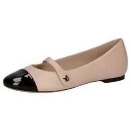 Riemchenballerina Caprice "Caprice Ballerinas Leder", Damen, Gr. 37,5, beige, Leder, Schuhe Riemchenballerina