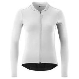 Radtrikot Gonso "SITIVO Jersey Longsleeve W", Damen, Gr. 44, wei&szlig;, 80% Polyester, 15% Elasthan, 5% Polyamid, Rundhals, Trikots, Damen Fahrradtrikot langarm, Full-Zip Trikot mit R&uuml;ckentasche